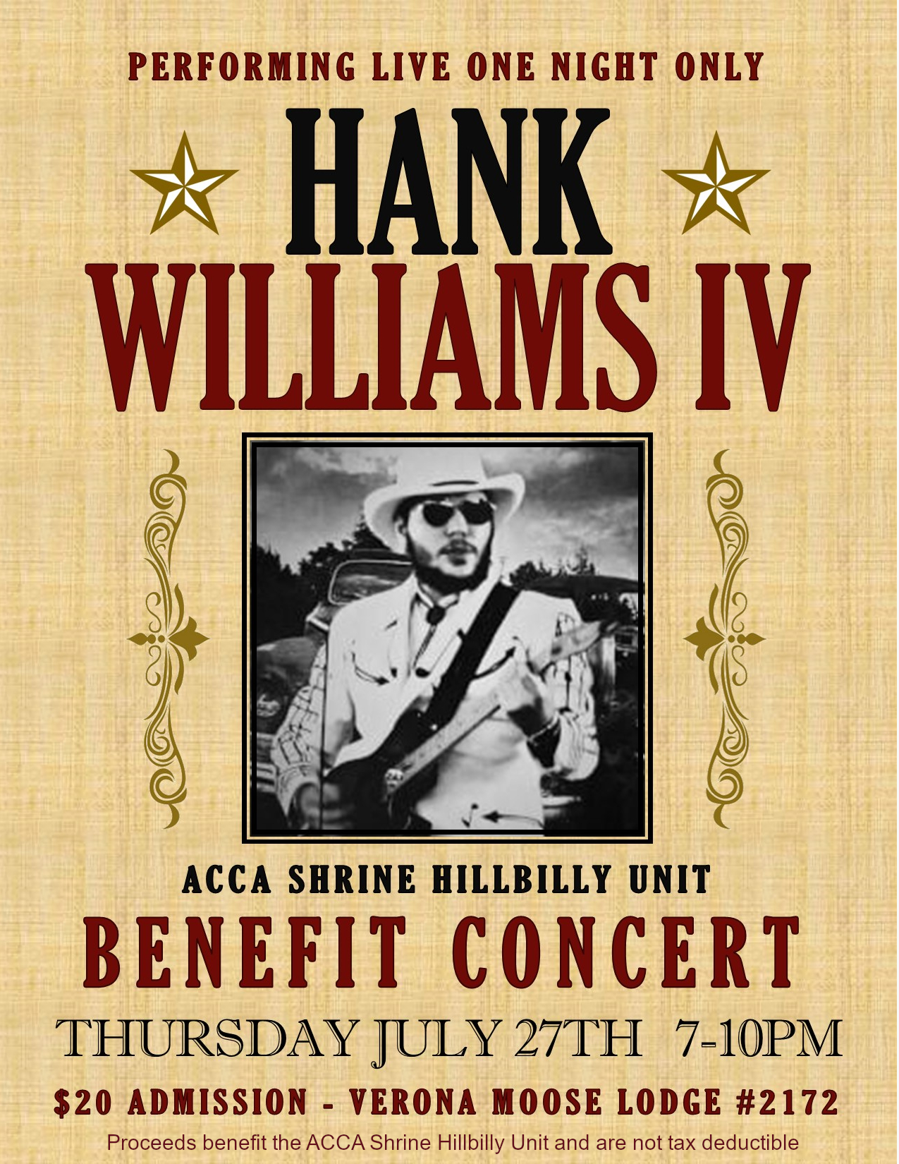 ACCA Hillbillies’ Hank Williams IV Concert – Acca Shriners