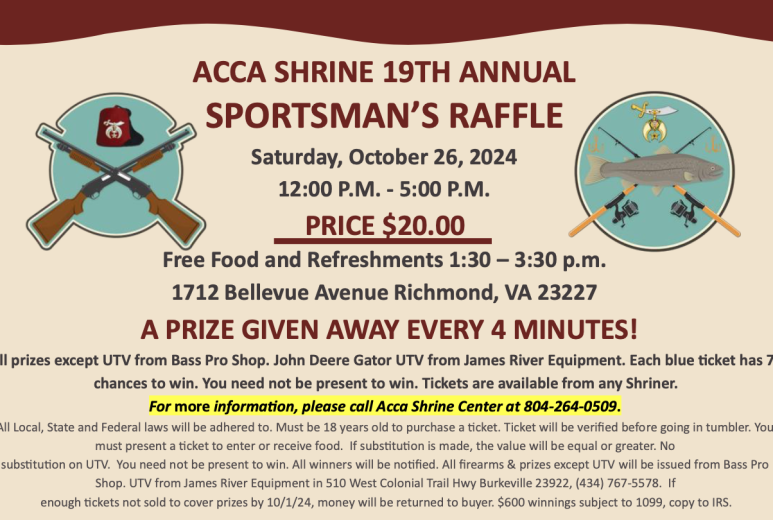 Sportsman’s Raffle – Acca Shriners