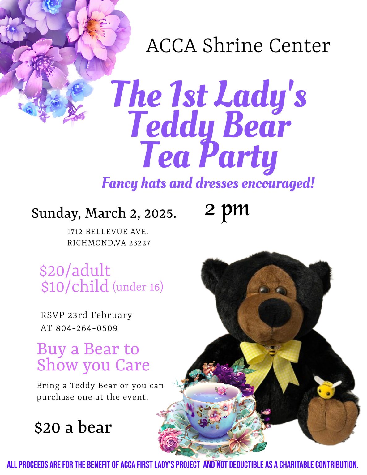 1st Lady’s Teddy Bear Tea Party – Acca Shriners